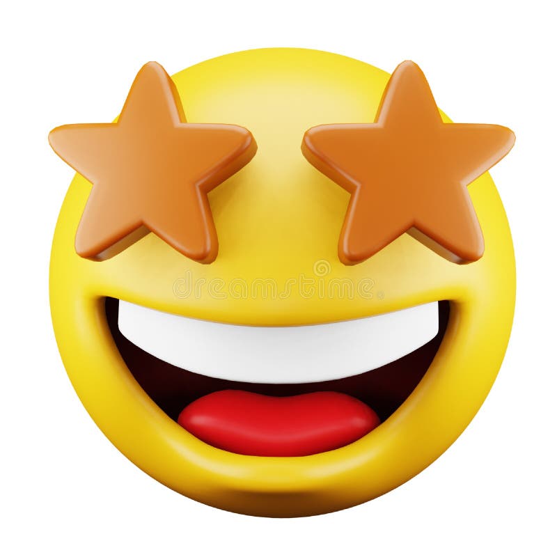 Star Struck Emoji Face 3d Rendering Isometric Icon Stock Vector