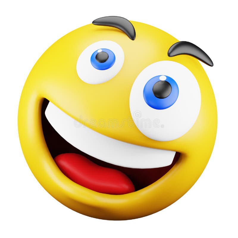 Laughing Emoji Face 3d Rendering Isometric Icon. Stock Vector ...