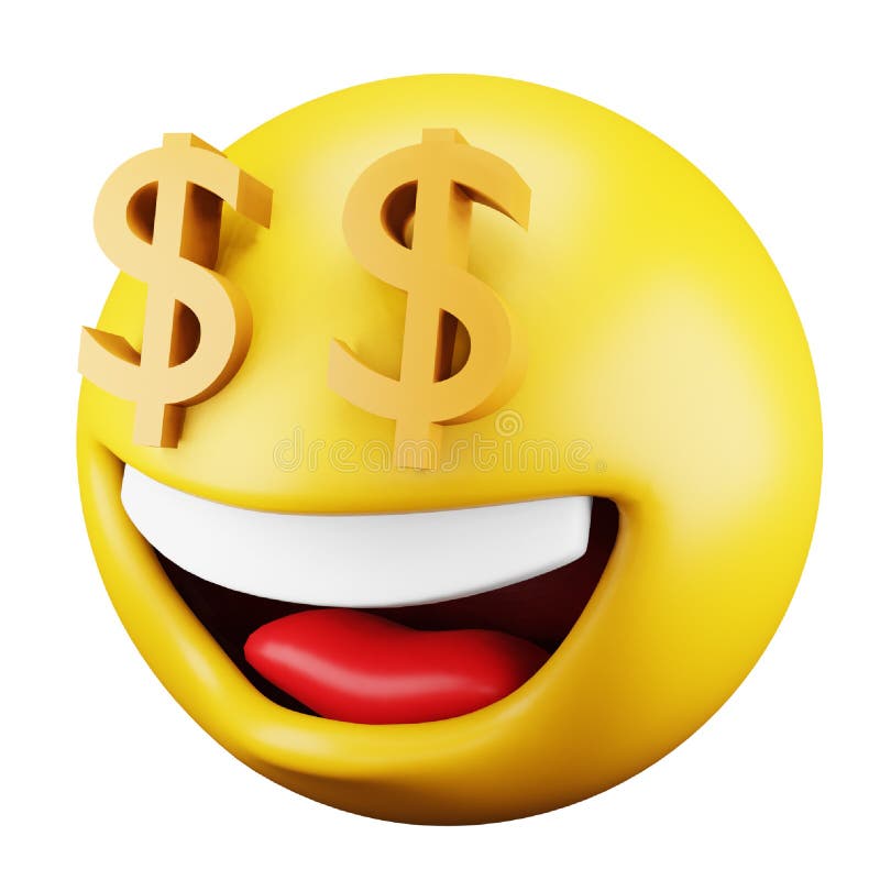 Dollar Emoji Face 3d Rendering Isometric Icon. Stock Vector ...