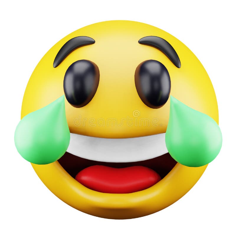 Laughing Emoji Face 3d Rendering Isometric Icon. Stock Vector ...