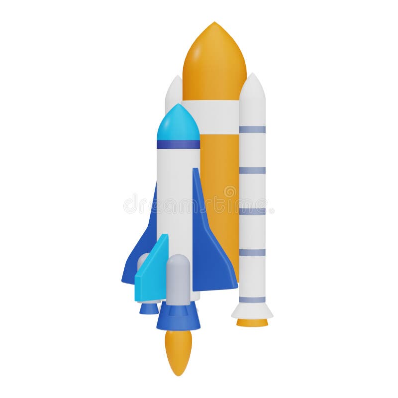 Space Shuttle 3d Rendering Isometric Icons. Stock Vector - Illustration of start, isolated ...