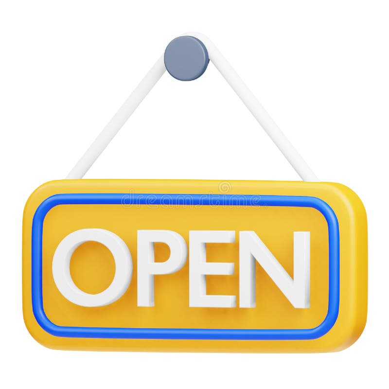 Open Signboard 3d Rendering Isometric Icon. Stock Vector - Illustration ...