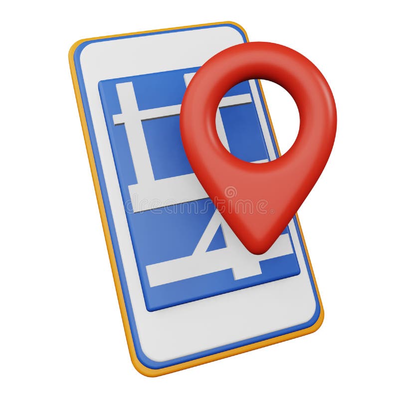 Smartphone Navigation 3d Rendering Isometric Icon. Stock Vector ...