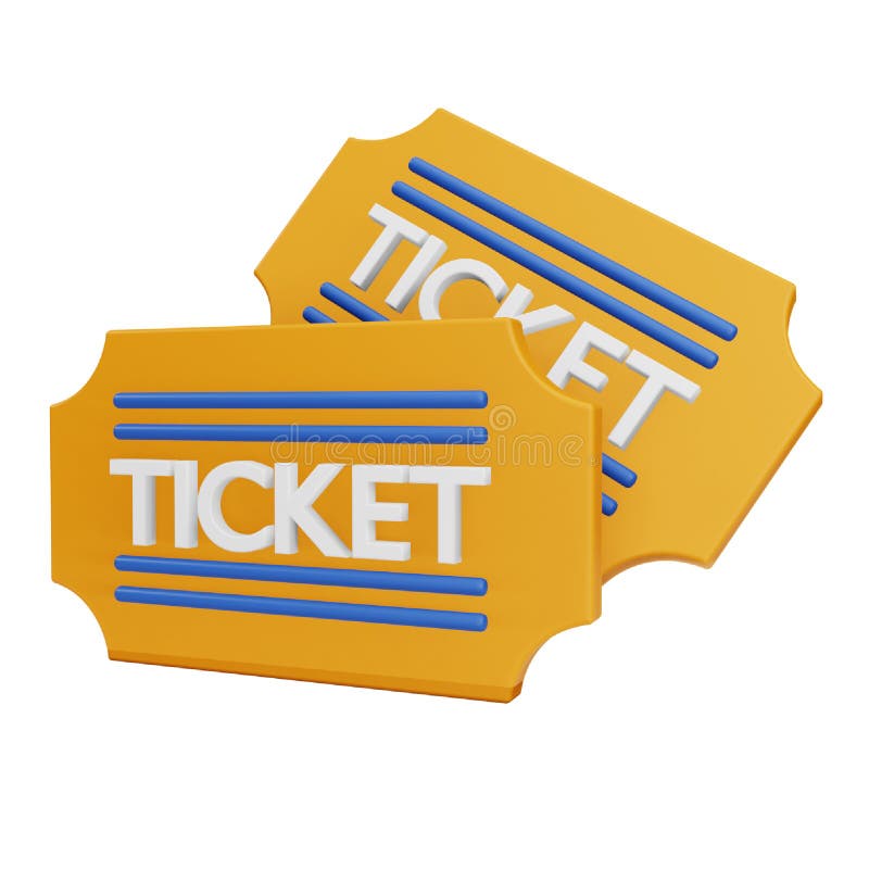 Tickets 3d Rendering Isometric Icon. Stock Vector - Illustration of ...