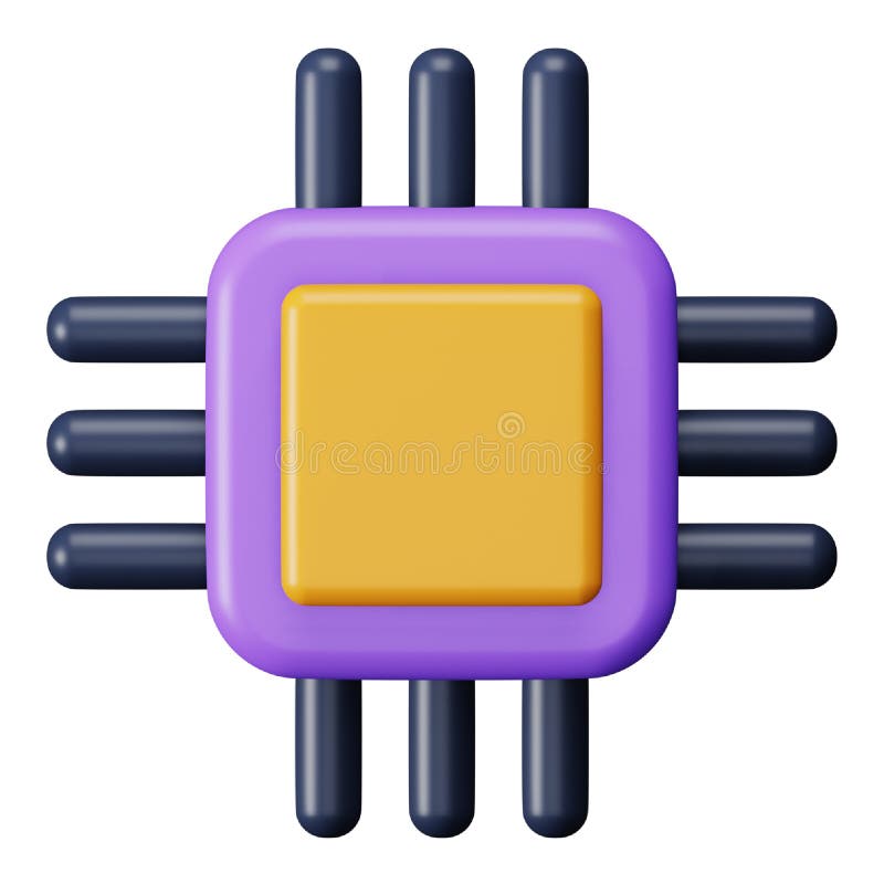 Processor Security 3d Rendering Isometric Icon. Stock Vector ...