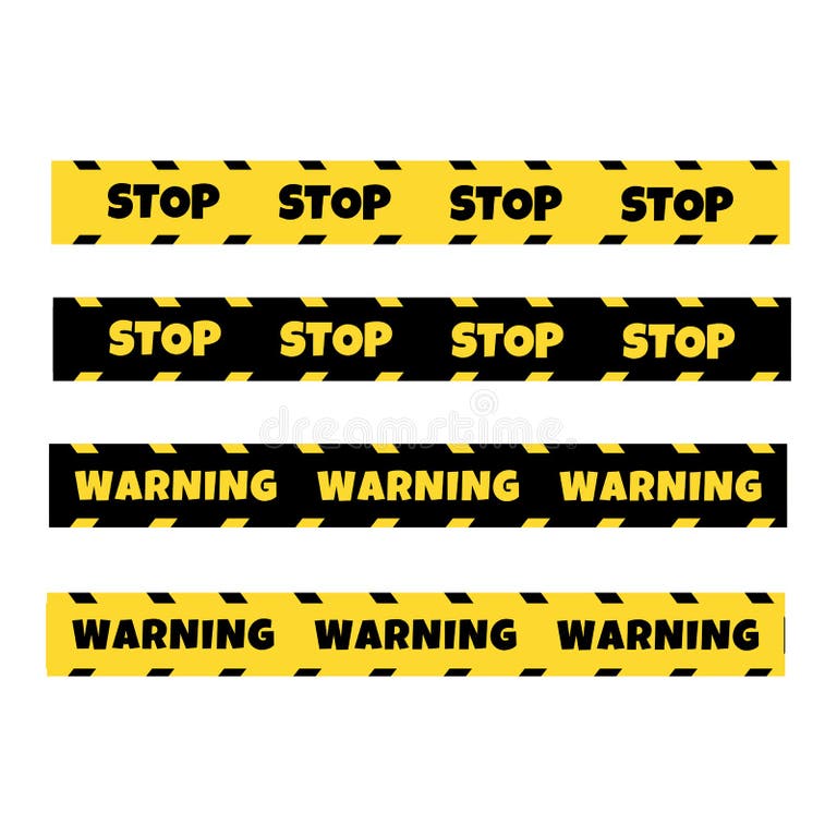 Warning Tapes Set for Construction and Crime. Stop Tapes Stock Vector ...