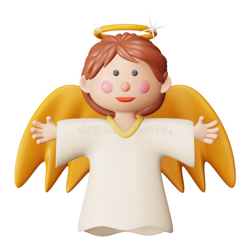 Christmas Angel 3d Rendering Isometric Icon. Stock Vector ...