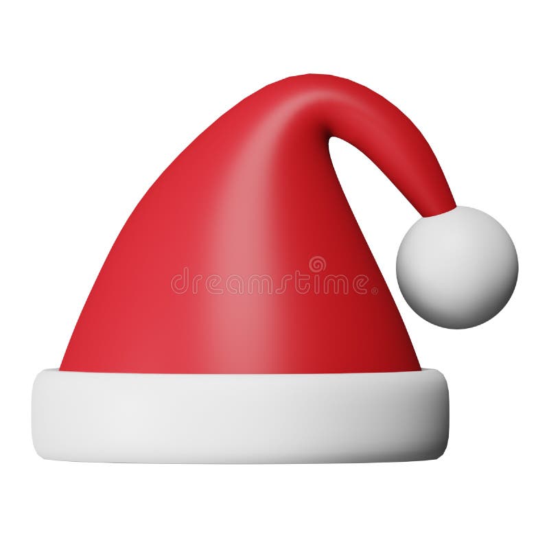 Christmas Santa Hat 3d Rendering Isometric Icon. Stock Vector ...