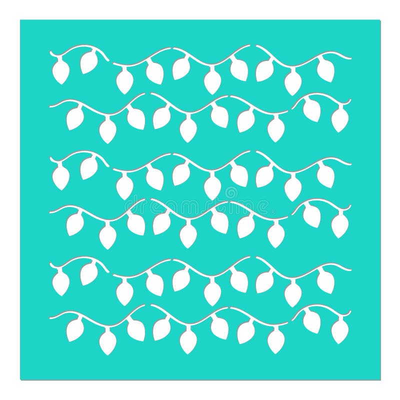 Christmas Lights String Stencil. Template for Christmas Cards ...