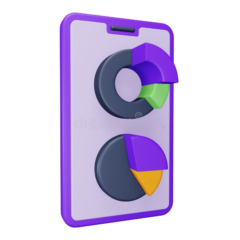 Mobile Data Analysis 3d Rendering Isometric Icon. Stock Vector ...