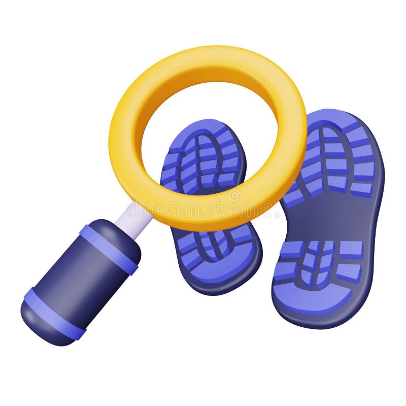 Footprint 3d Rendering Isometric Icon. Stock Vector - Illustration of ...