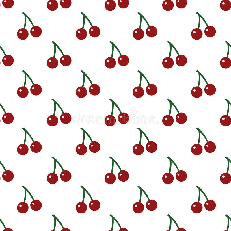Cherry, Seamless Pattern, Vector. Stock Vector - Illustration of ...