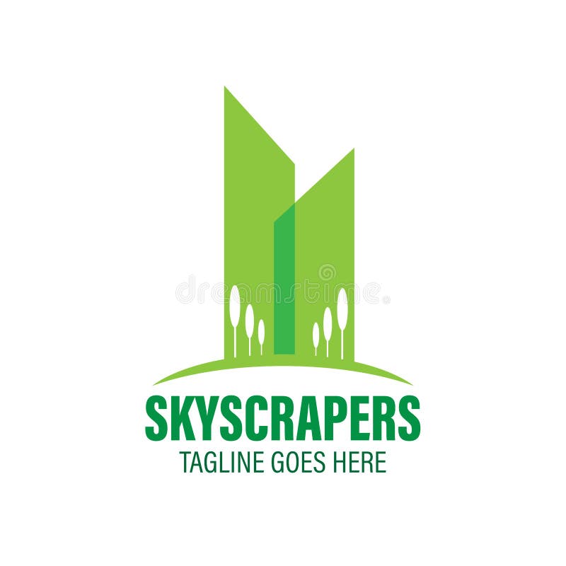 Illustration of Skyscrapers Design Logo Vector. Stock Vector ...