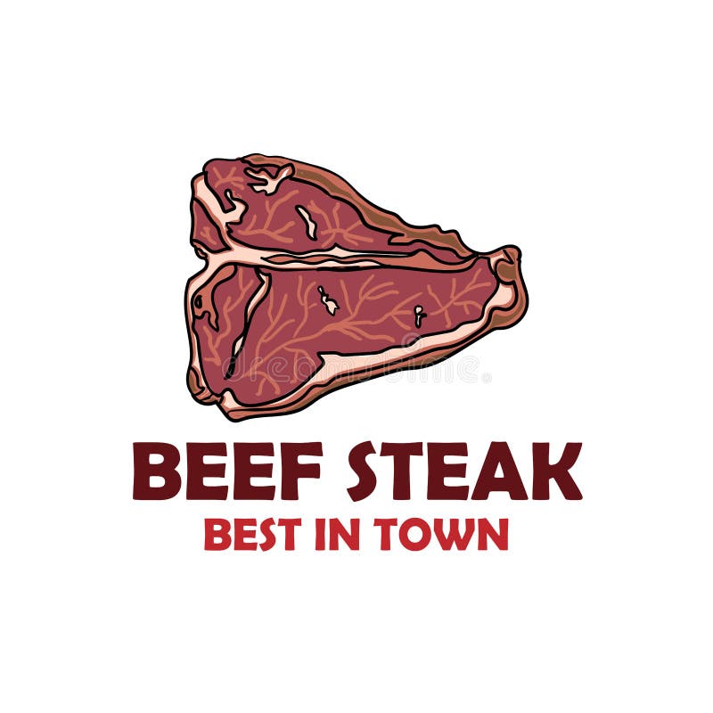 Illustration of Beef Steak Design Logo Vector. Stock Vector ...