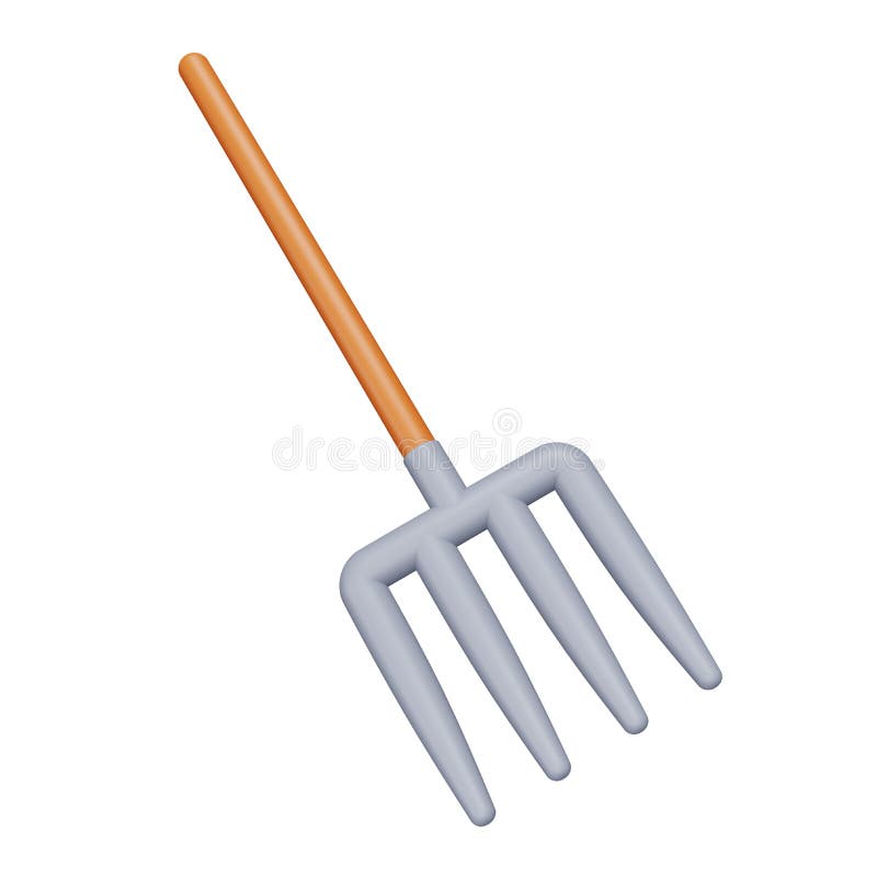 Pitchfork 3d Rendering Isometric Icon. Stock Vector - Illustration of ...
