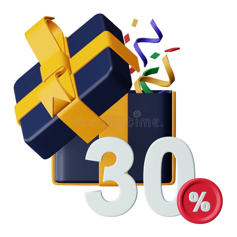 Black Friday Gift Discount 3d Rendering Isometric Icon. Stock Vector ...