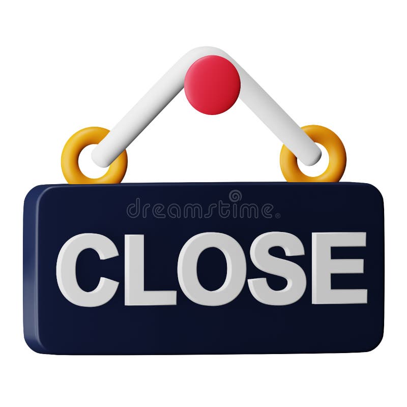 Close Shop 3d Rendering Isometric Icon. Stock Vector - Illustration of ...