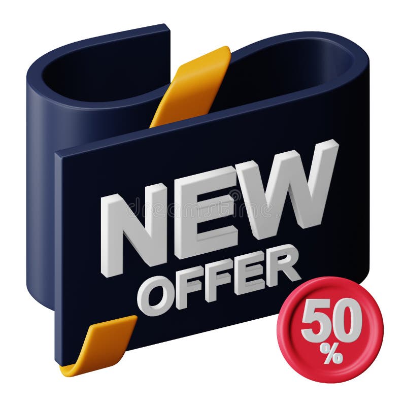 New Offer Discount 3d Rendering Isometric Icon. Stock Vector ...