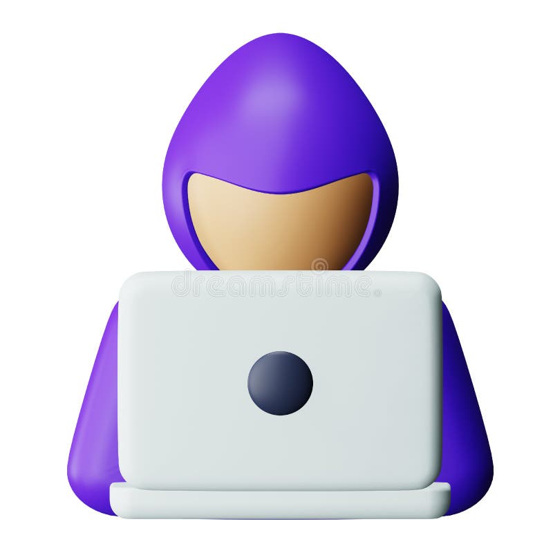 Hacker 3d Rendering Isometric Icon. Stock Illustration - Illustration ...