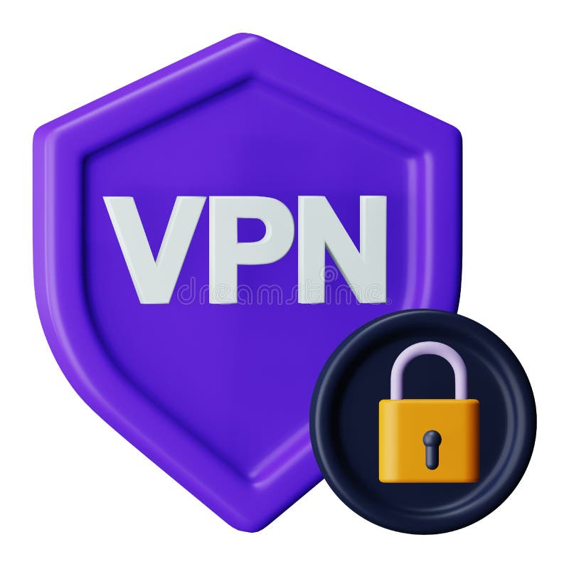 VPN Lock 3d Rendering Isometric Icon. Stock Vector - Illustration of ...