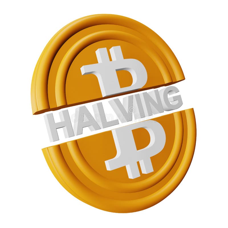 Bitcoin Halving 3d Rendering Isometric Icon. Stock Vector ...