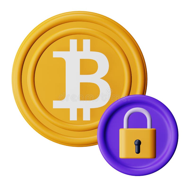 Bitcoin Security 3d Rendering Isometric Icon. Stock Vector ...