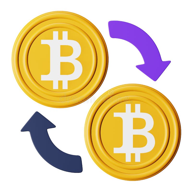Bitcoin Transfer 3d Rendering Isometric Icon. Stock Vector ...