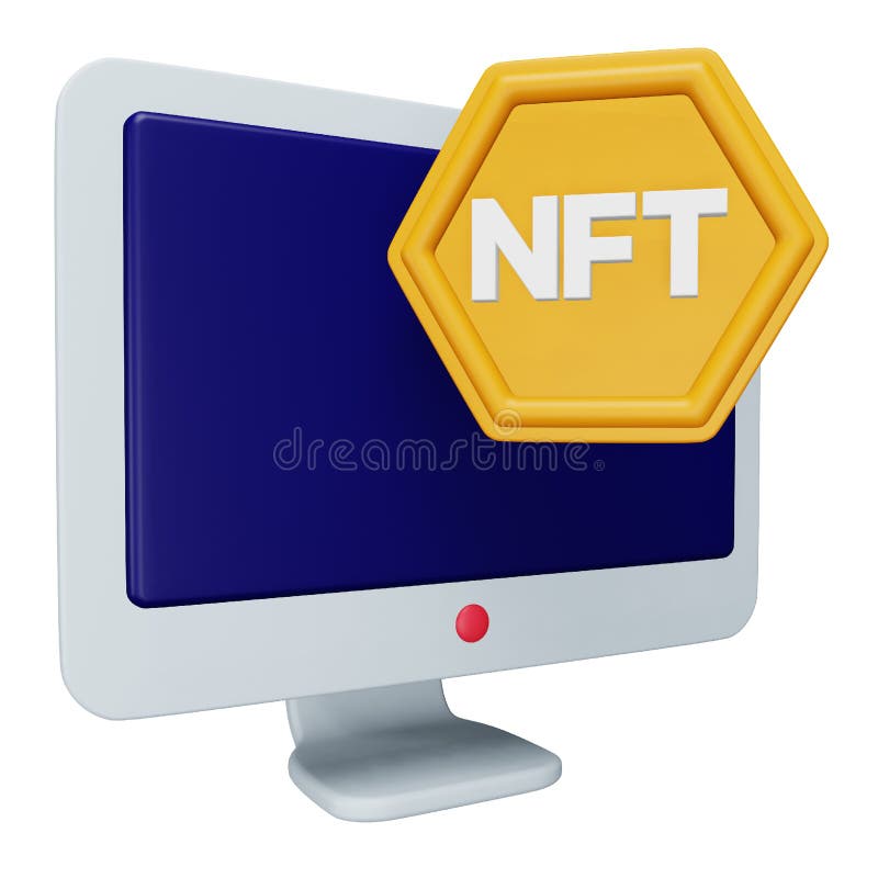 Nft Digital Token 3d Rendering Isometric Icon. Stock Illustration ...