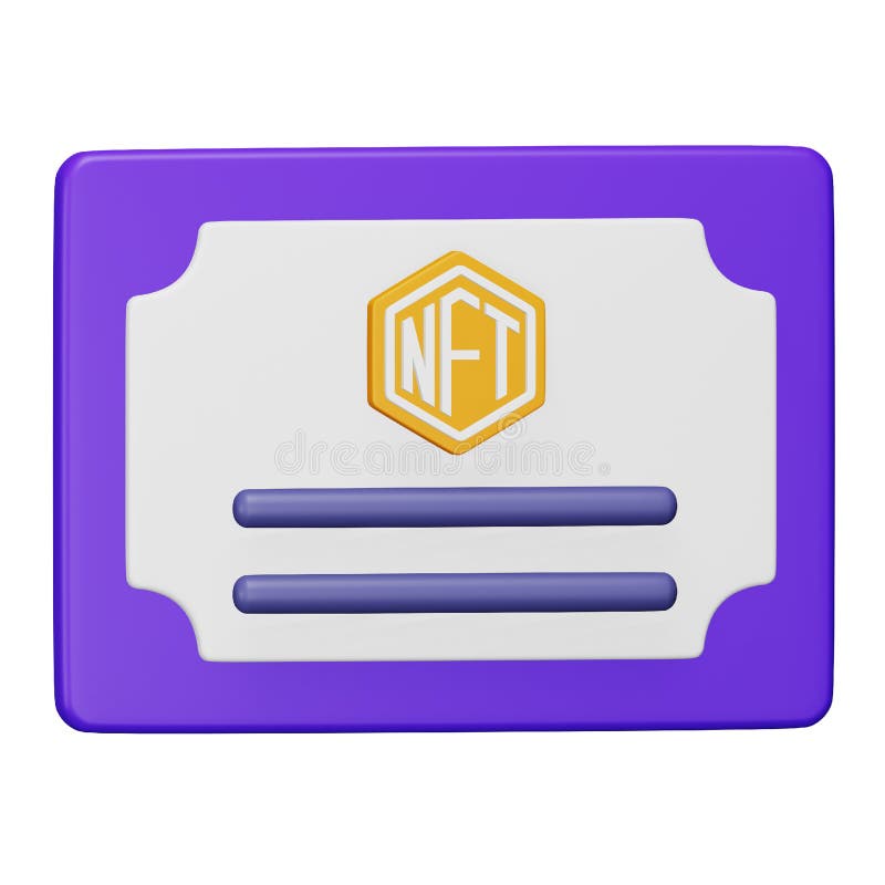 Nft Certificate 3d Rendering Isometric Icon. Stock Vector ...