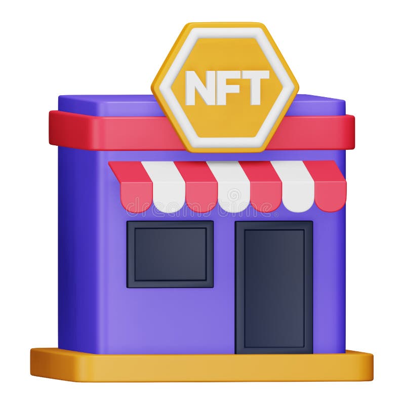 Nft Marketplace 3d Rendering Isometric Icon. Stock Illustration ...