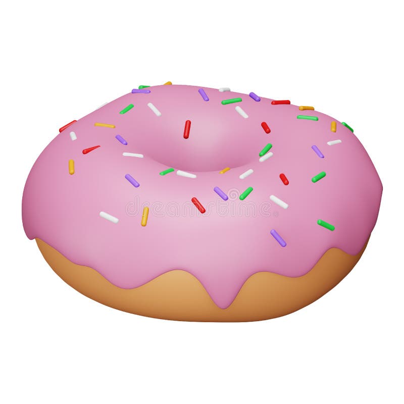 Donut 3d Rendering Isometric Icon. Stock Vector - Illustration of donut ...