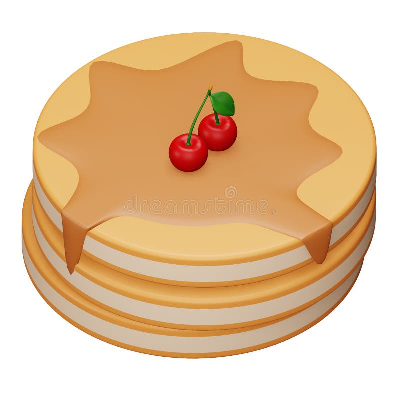 Pancake 3d Rendering Isometric Icon. Stock Vector - Illustration of dessert, meal: 259903495