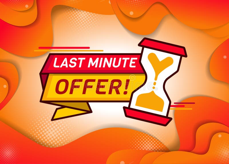 Last Minute Offer Countdown with Hourglass Illustration Stock Vector ...