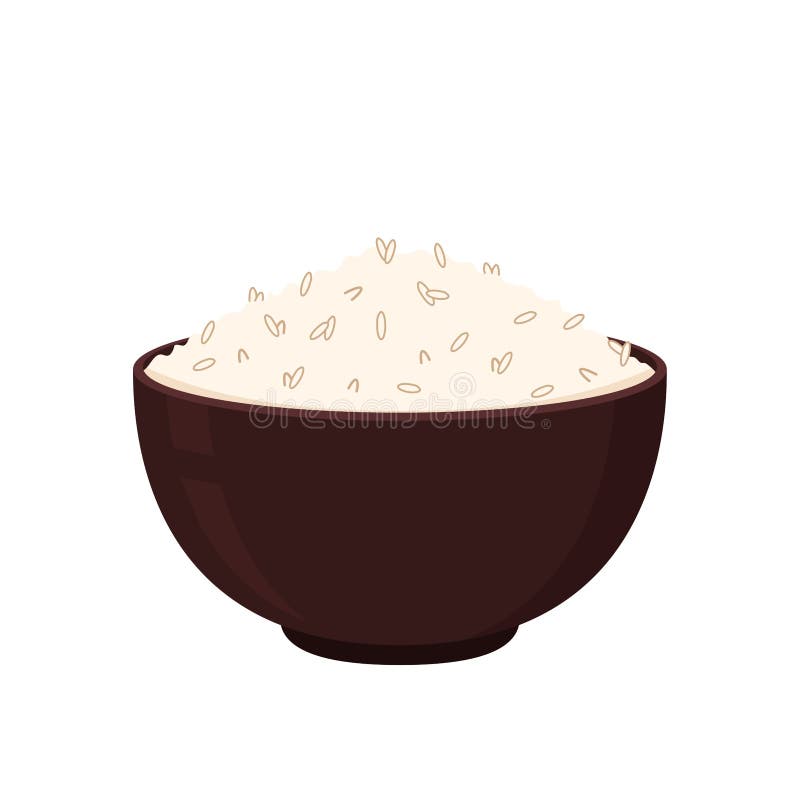 Rice in the Bowl. Japanese Rice. Stock Illustration - Illustration of ...
