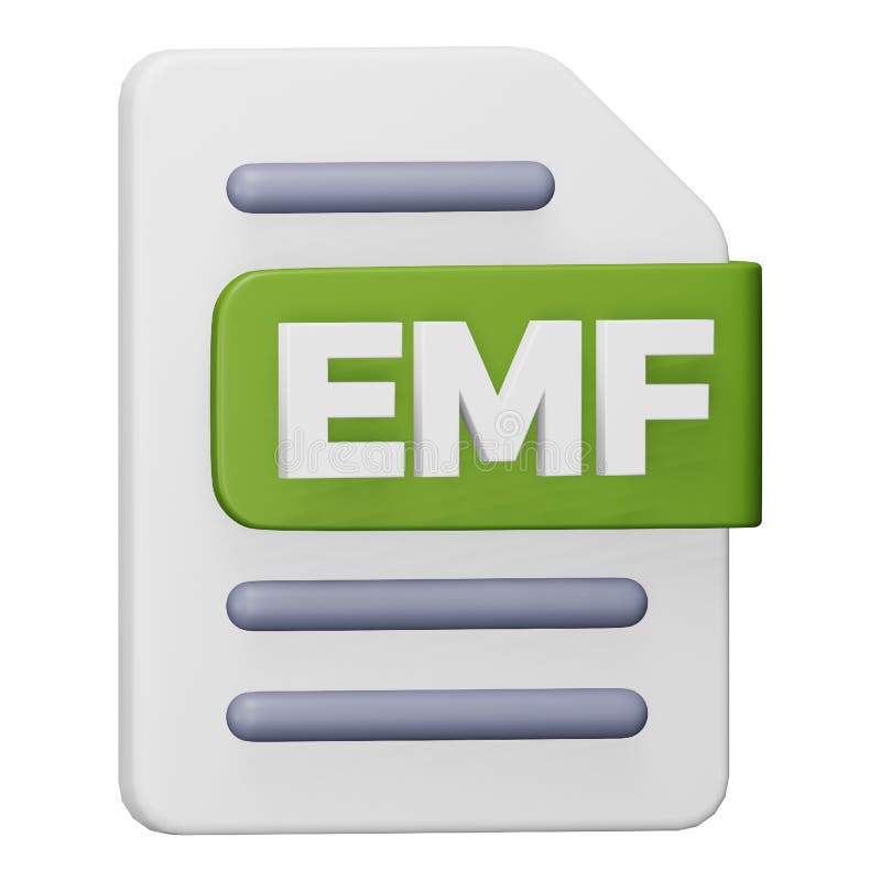 Emf File Format 3d Rendering Isometric Icon. Stock Vector ...