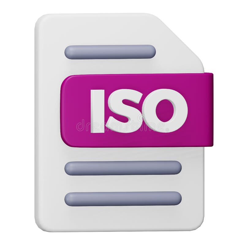 Iso File Format 3d Rendering Isometric Icon. Stock Vector ...