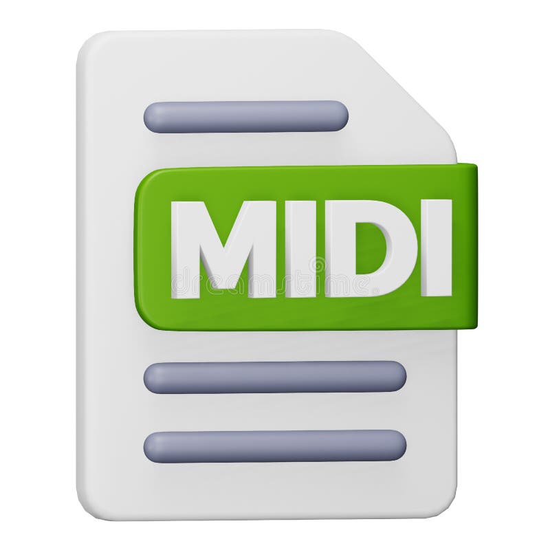 Midi File Format 3d Rendering Isometric Icon. Stock Vector ...