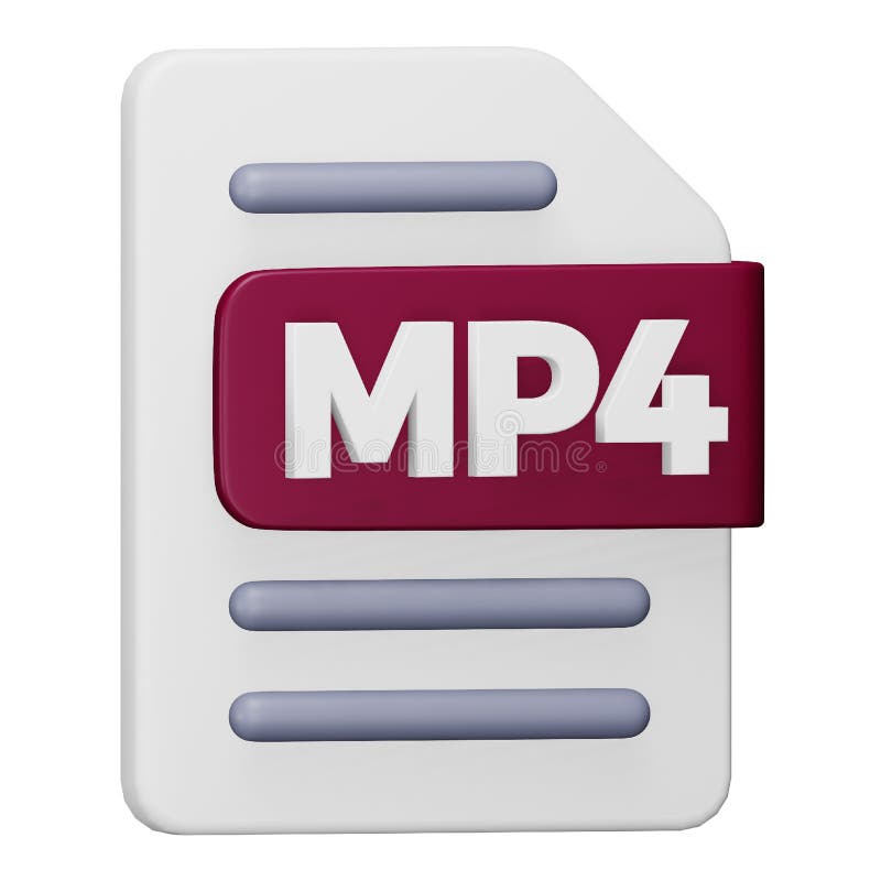 Mp4 File Format 3d Rendering Isometric Icon. Stock Vector ...