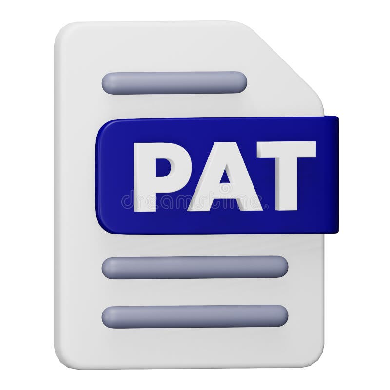 Pat File Format 3d Rendering Isometric Icon. Stock Vector ...