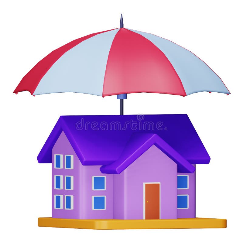 Home Insurance 3d Rendering Isometric Icon. Stock Vector - Illustration ...