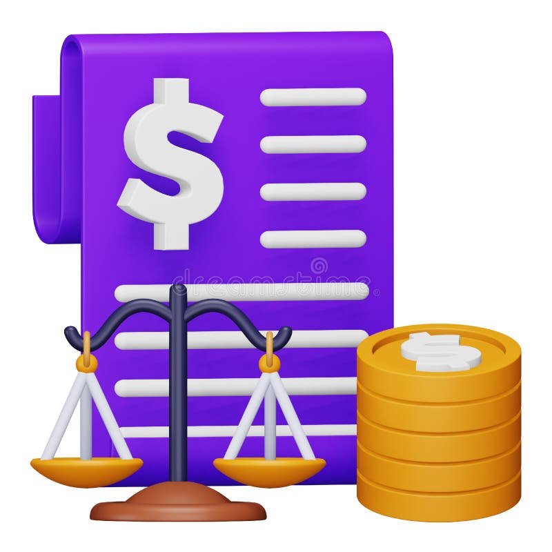 Balance Sheet 3d Rendering Isometric Icon. Stock Vector - Illustration ...