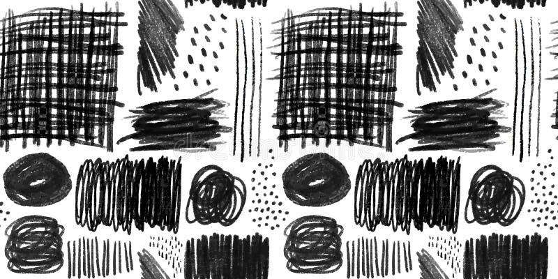 Abstract Hand Drawn Seamless Pattern Illustration of Line Doodles Stock ...