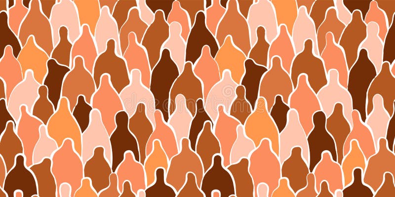Colorful Diverse People Crowd Abstract Art Seamless Pattern Stock ...