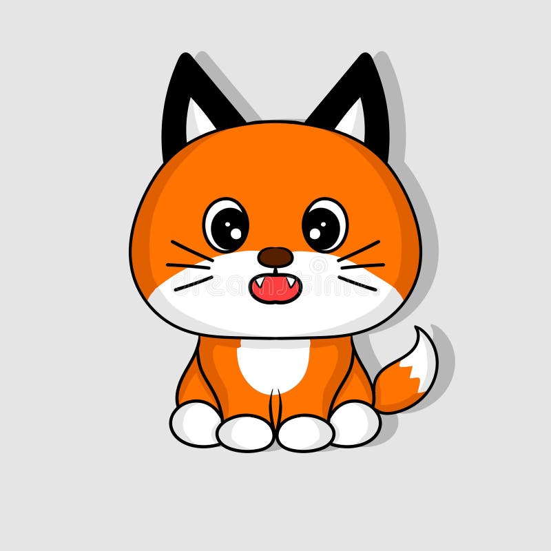 Illlustration Art Cute Cartoon Little Fox Character Design Stock Vector ...