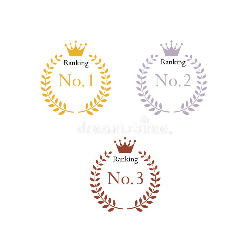 Gold, Silver and Bronze 1st, 2nd and 3rd Ranking Icon Set Stock ...