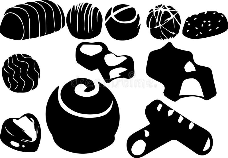 Chocolate silhouette Set stock vector. Illustration of burning - 267062797