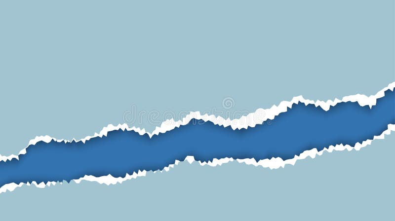 Minimal Abstract Blue Ripped Paper Torn Banner Background Stock Vector ...