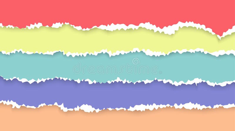 Colorful Ripped Paper Torn Design Template Stock Vector - Illustration ...