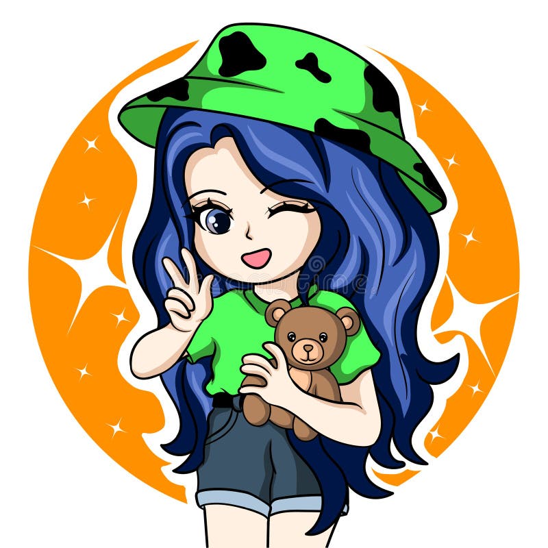 Cute Chibi Girl with Cola Cartoon Character Stock Vector - Illustration ...