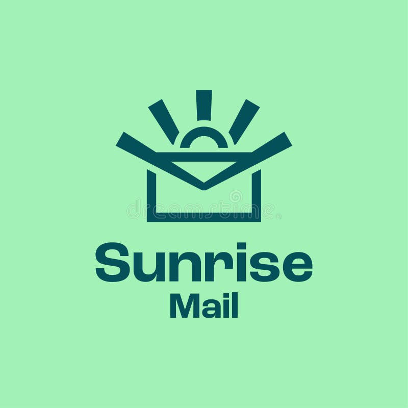 Sunsrise Mail Logo Template Stock Vector - Illustration of silhouette ...